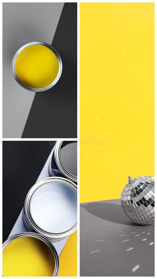 Vertical Collage in the Trendy Color Combination of 2021 - Gray and ...