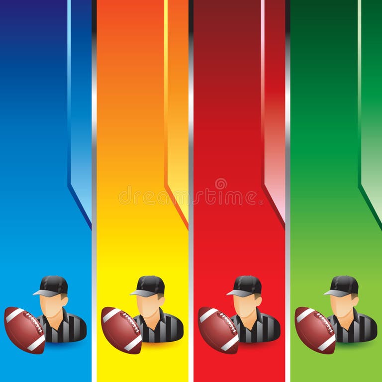 Vertical Colored Banners with Football Referee Stock Vector ...