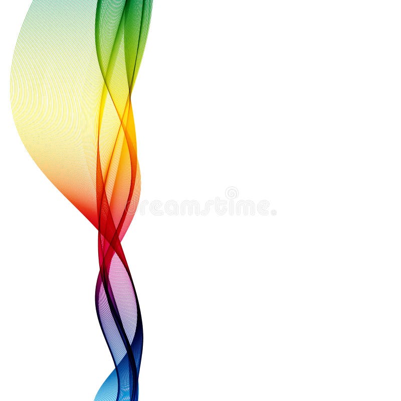 Colored Abstract Vertical Wave Lines on White Background, Design ...