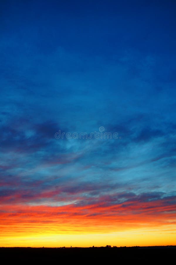 Vertical Colorful Sunset Over Land Stock Photo - Image of land ...
