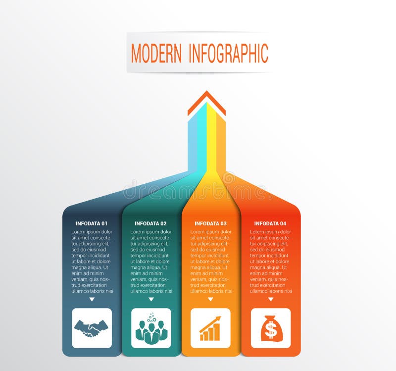 Vertical Colourful Strips with Prospect and Shade. Vector Template ...