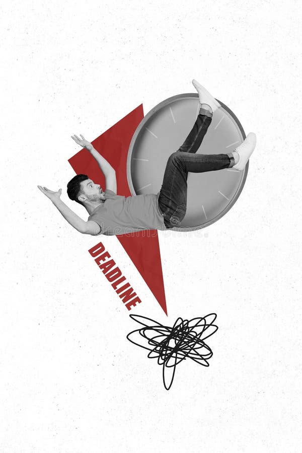 Vertical Composite Photo Design of Terrified Stressed Handsome Guy ...