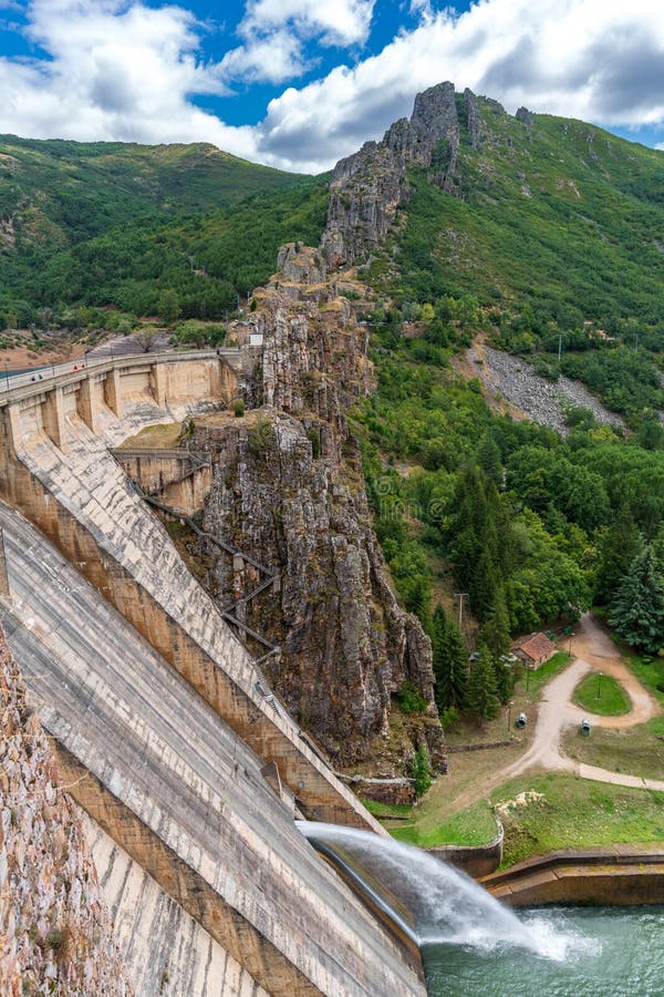 Vertical Composition of Dam Spillway with Zigzag Steps Stock Photo ...