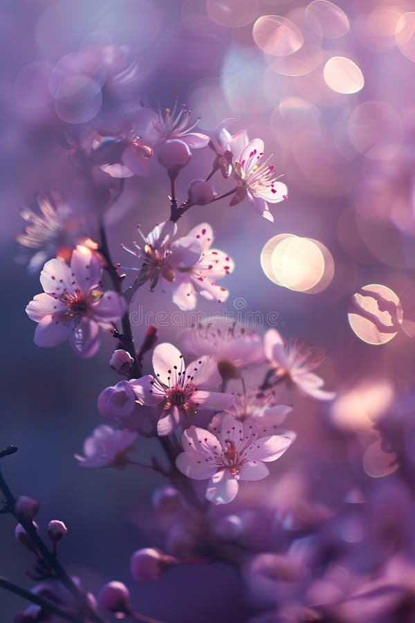 Vertical Composition Featuring Soft Focus Flowers with Blurred Bokeh ...
