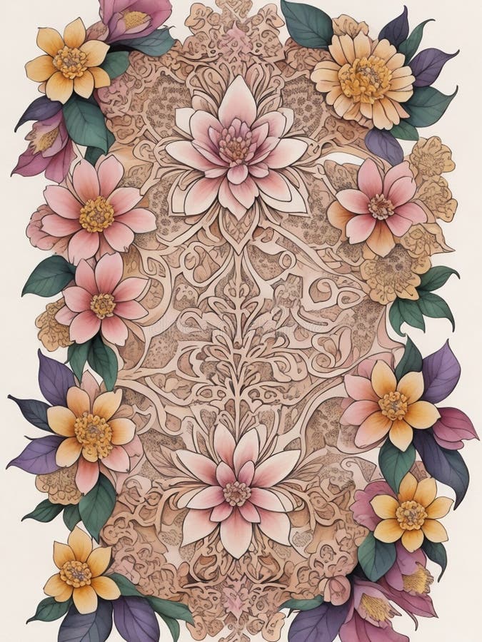 Vertical Composition Reveals an Exquisite Pattern of Flowers in Full ...