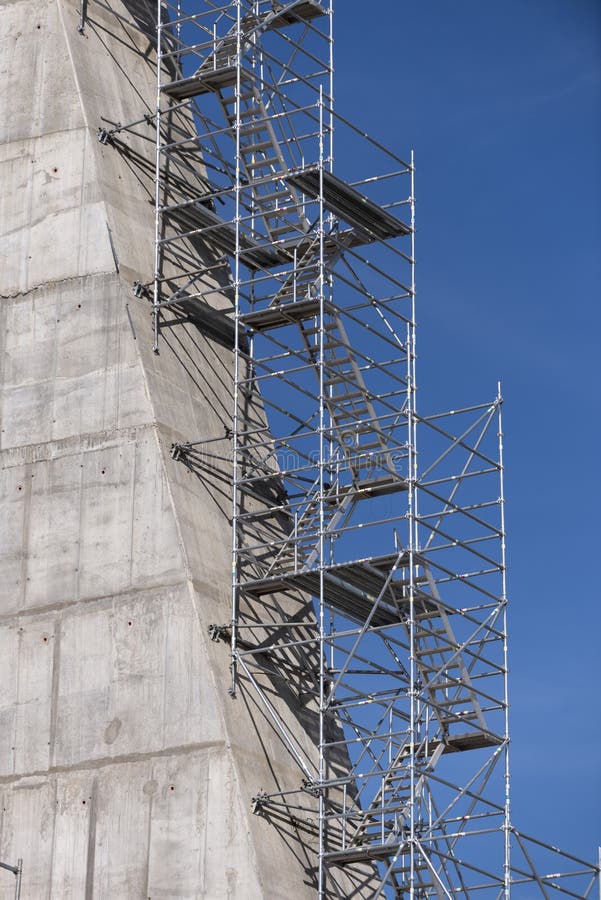 Vertical Scaffolding on Pylon of Cable-Stayed Bridge Under Construction ...