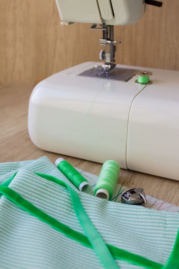 Vertical Composition with Threads Sewing Machine and Sewing Accessories ...