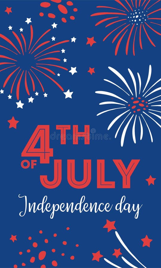 Vertical Composition for USA Independence Day with Title and Fireworks ...