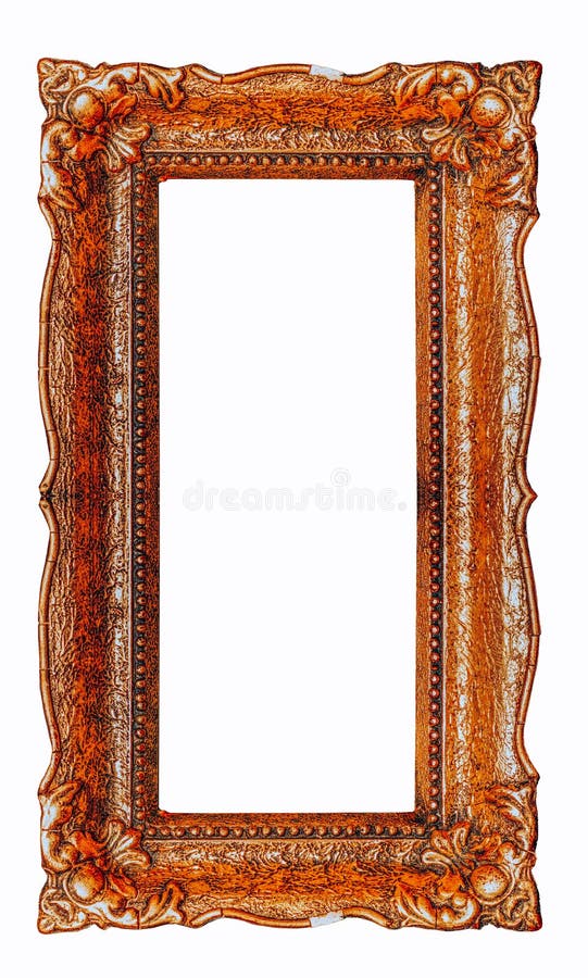 Vertical Copper Picture Frame with White Background - Stock Image Stock ...