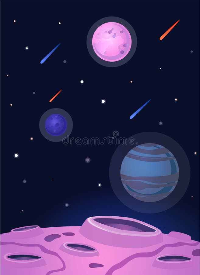 Vertical Cosmic and Space Landscape, the Surface of a Planet or an ...