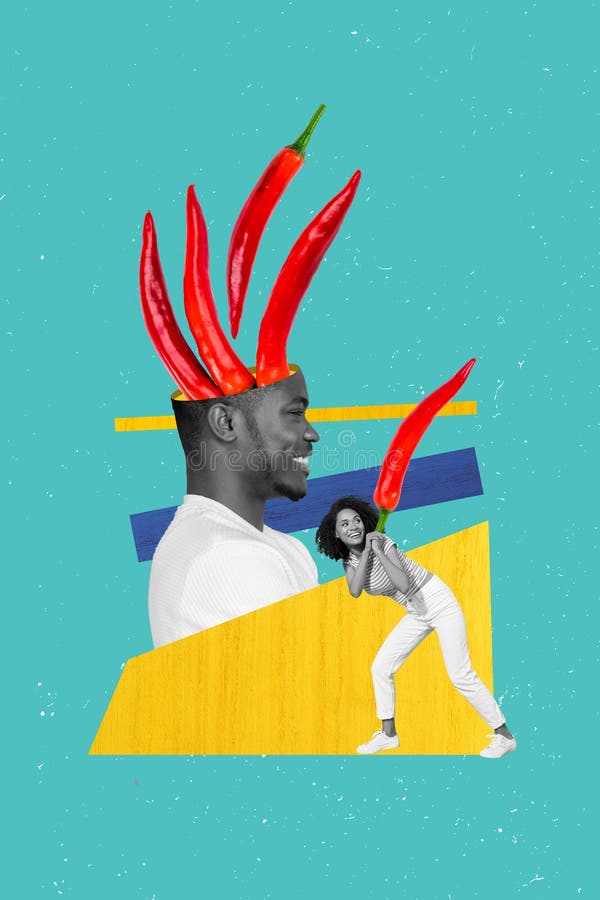 Vertical Creative Collage Artwork Photo Of Funny Carefree Woman Pulling