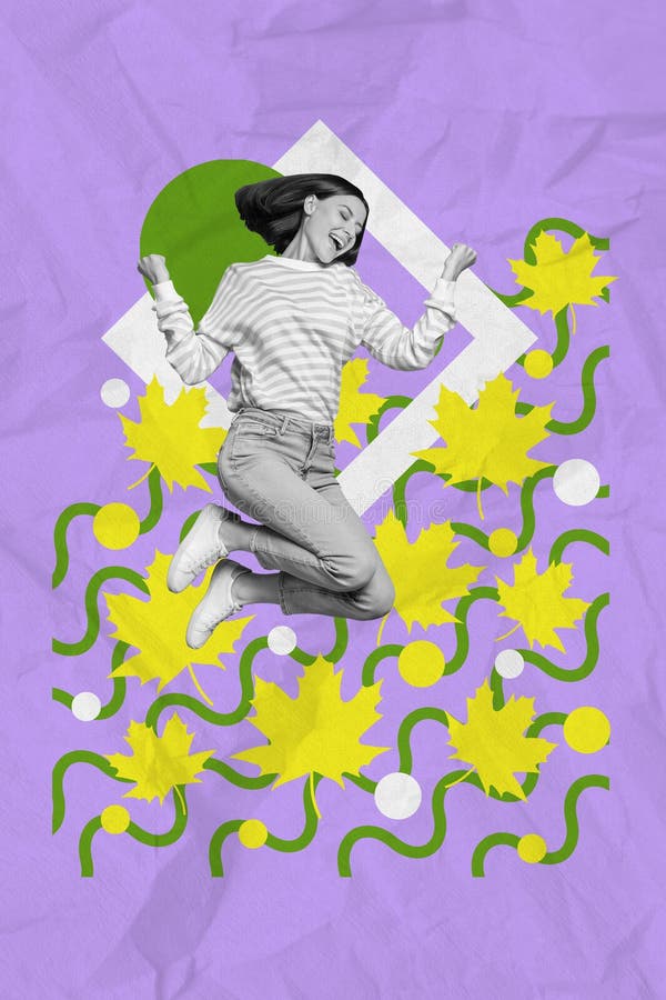 Vertical Creative Collage 3d Photo Of Attractive Cheerful Satisfied