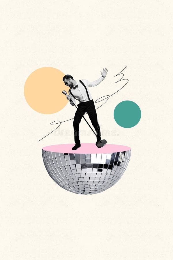 Vertical Creative Collage Illustration Monochrome Effect Talented Young ...