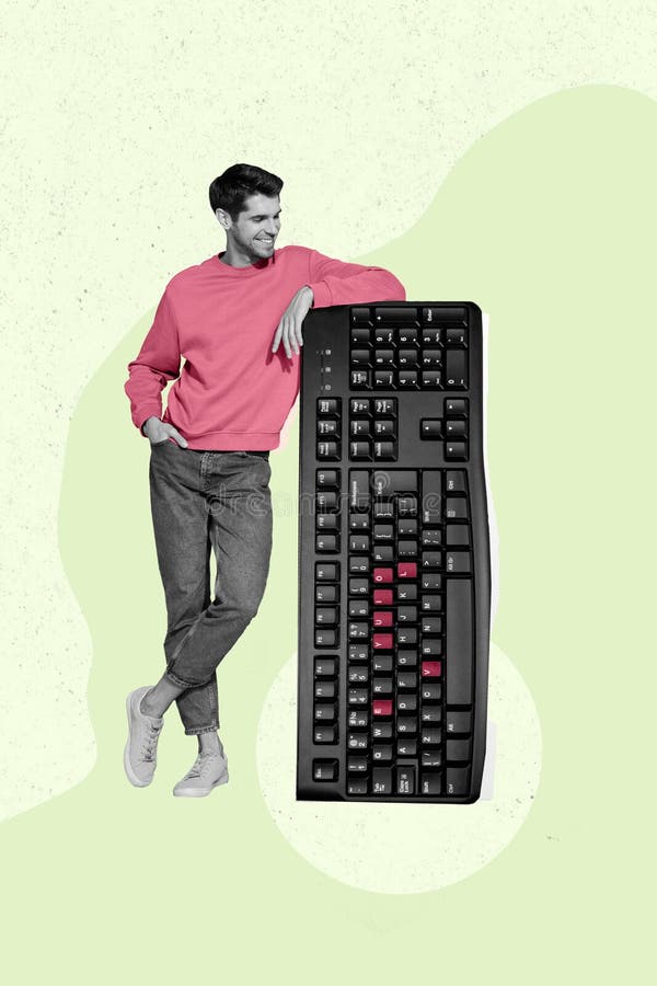 Vertical Creative Collage Image of Positive Person Lean Look Huge ... Vertical Creative Collage Image of Positive Person Lean Look Huge ...