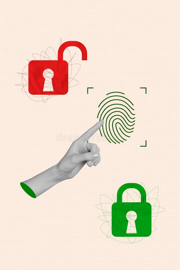 Vertical Creative Poster Fingerprints Digital Protection Verification ...