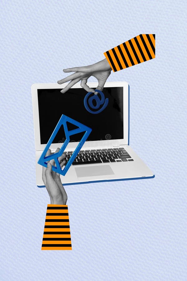 Vertical Creative Vertical Collage Laptop Internet Wireless Connection ...