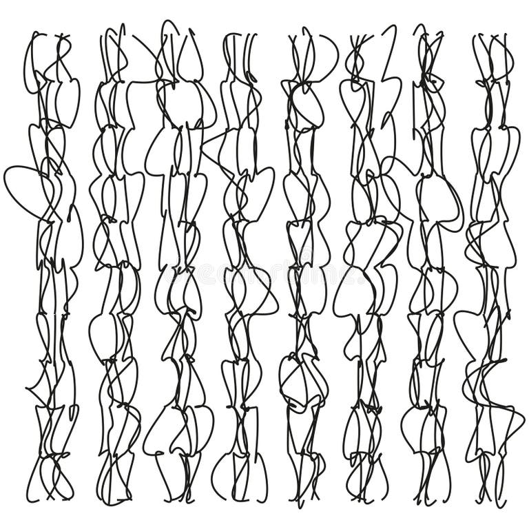 Vertical Curved Lines. Organic Wave Pattern. Abstract Vector Flow Stock ...