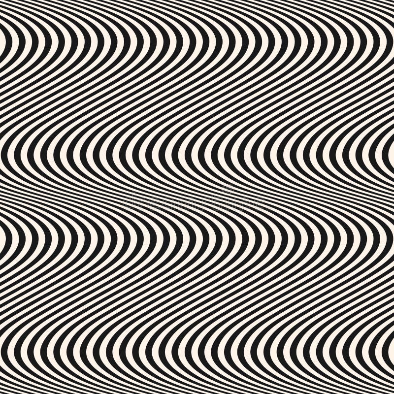 Vertical Curved Wavy Lines. 3D Effect, Illusion of Movement. Stock ...