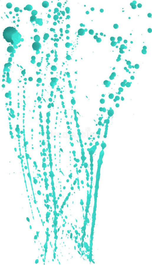 Vertical Cyan Paint Splash with Energetic Flowing Drip Pattern. Stock ...