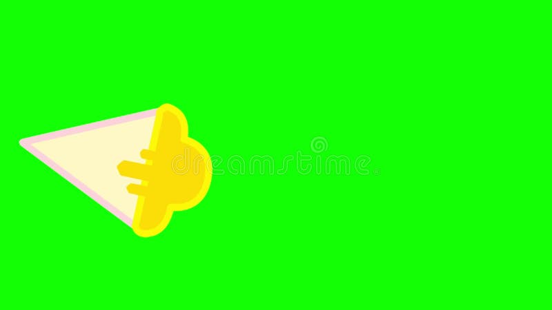 Vertical 2d Animation of Falling Popsicle Ice Cream in a Cone on a ...