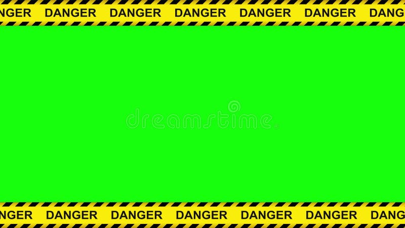 Vertical Video of Danger Stripes Roll on Borders Frame Chroma Key ...