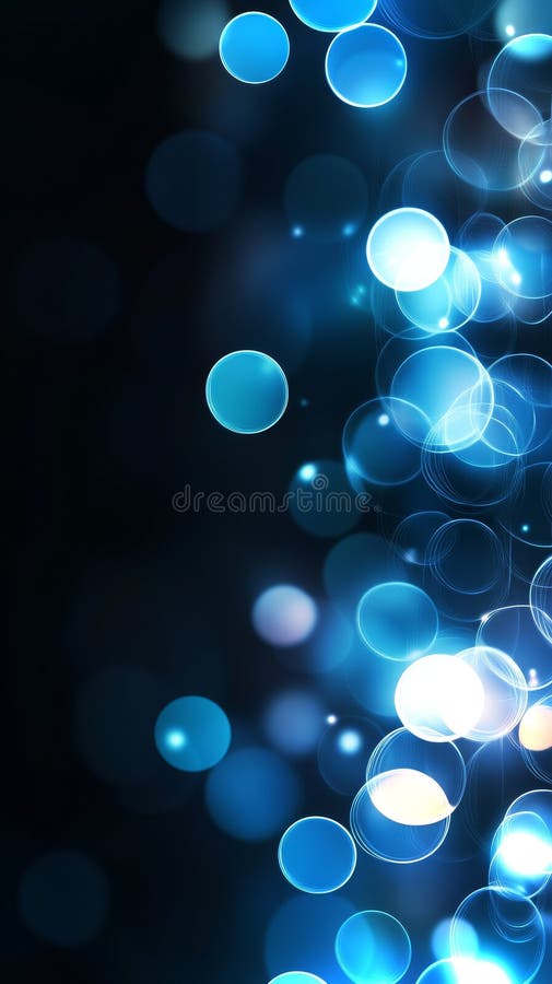Vertical Dark Abstract Background with Bright Futuristic Bubbles for ...
