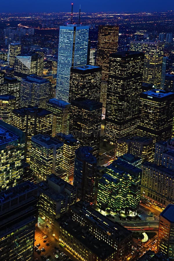 Aerial of Toronto City Center after Dark Stock Photo - Image of city ...