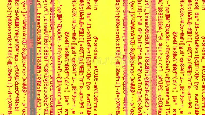 Vertical Data Error Digital Glitch Red Text Yellow Stock Video - Video of technology, glitch ...