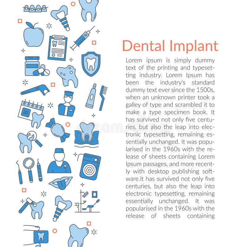 Vertical Dental Text Card Template Stock Vector - Illustration of care ...