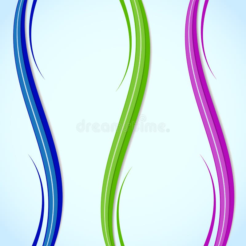 Vertical Design Element of an Abstract Colored Wave. Smooth Dynamic ...