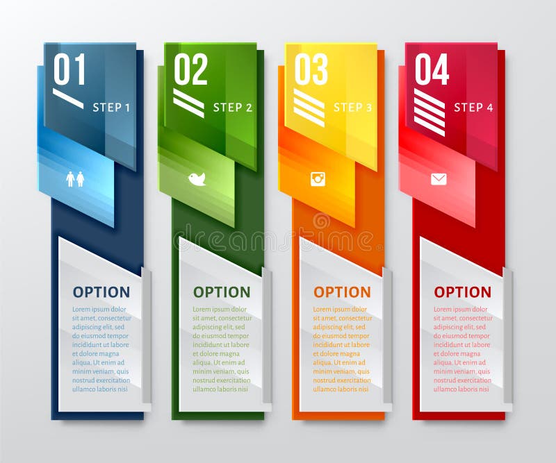 Vertical Design Number Banners Template Stock Illustration ...