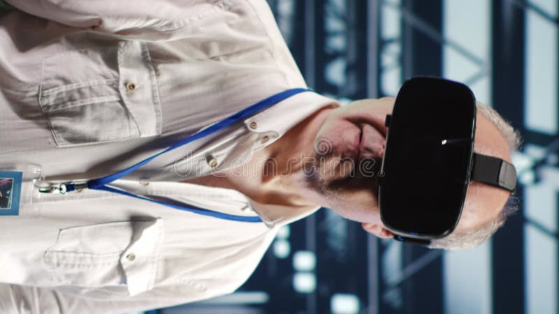 Vertical Developer with Vr Headset in Data Center Stock Video - Video ...