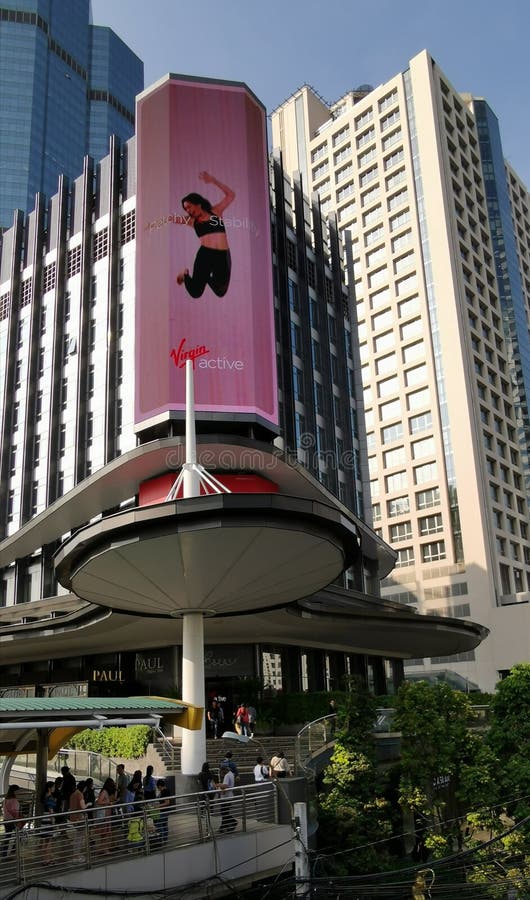 Vertical Digital Display Banner at Modern Office Building Editorial ...