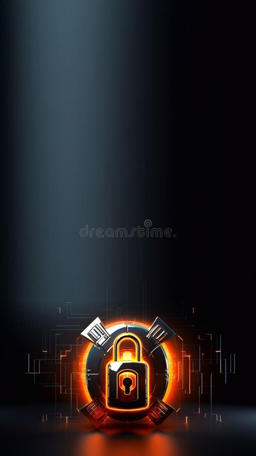 A Vertical Digital Illustration of a Lock Icon Symbolizing ...