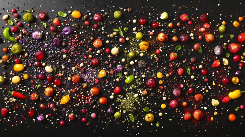 A Vertical Display of Diverse Indian and Mexican Spices and Dried Herbs ...