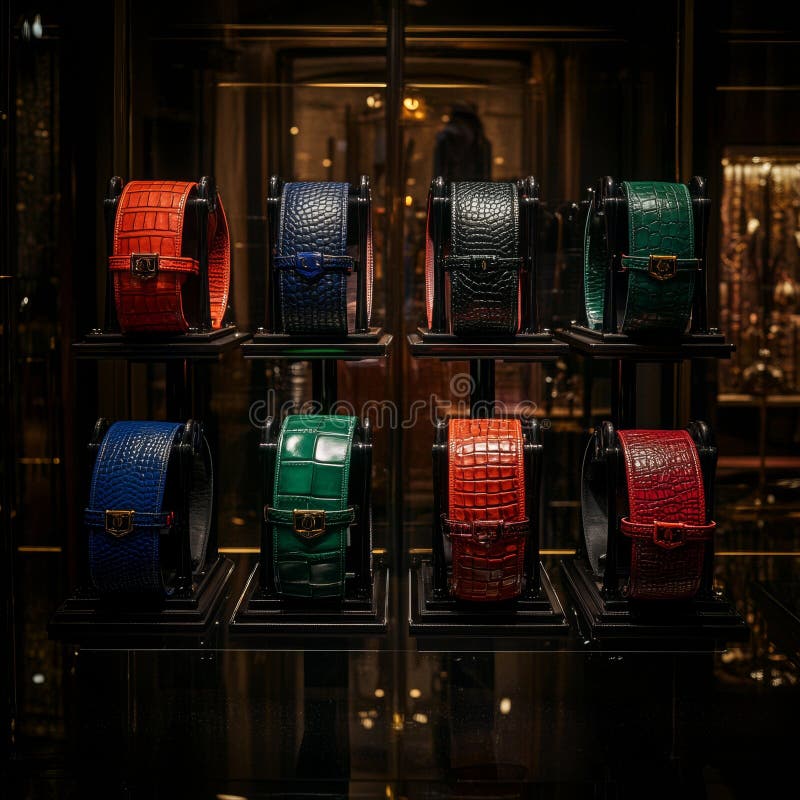 A Vertical Display of Multicolored Leather Watch Straps Was Presented ...