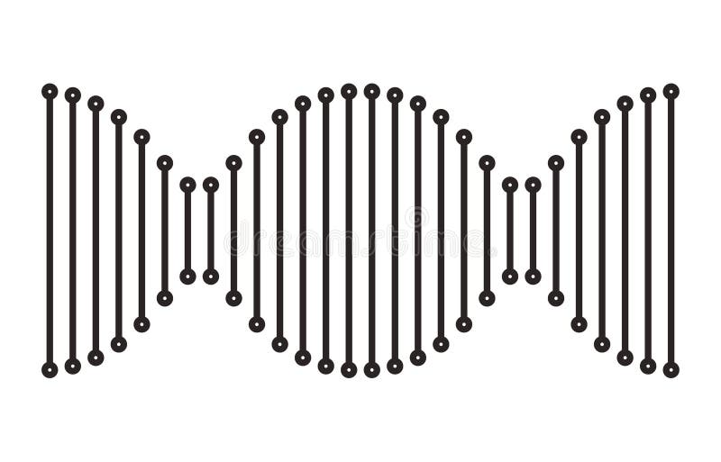 Vertical Dna Chain Science Monochrome Stock Vector - Illustration of ...
