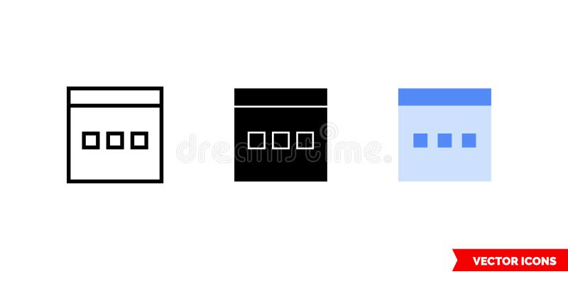 Vertical Docking Icon of 3 Types. Isolated Vector Sign Symbol. Stock ...
