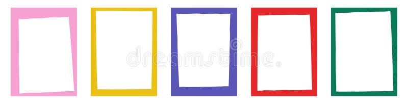 Vertical Doodle Frames Set Colorful Vector Illustration Stock Vector ...