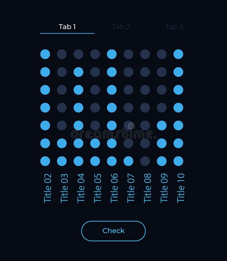 Vertical Dot Chart UI Element Template Stock Vector - Illustration of ...