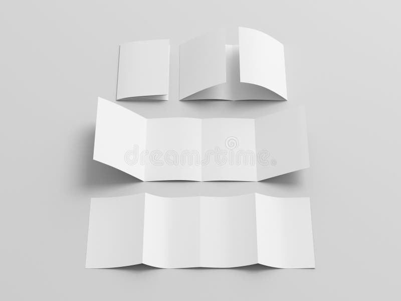 Vertical Double Gate Fold Brochure. Four Panels, Eight Pages Blank ...