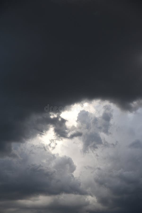 Vertical Dramatic Dark Storm Rain Clouds Black Sky Background. Dark ...
