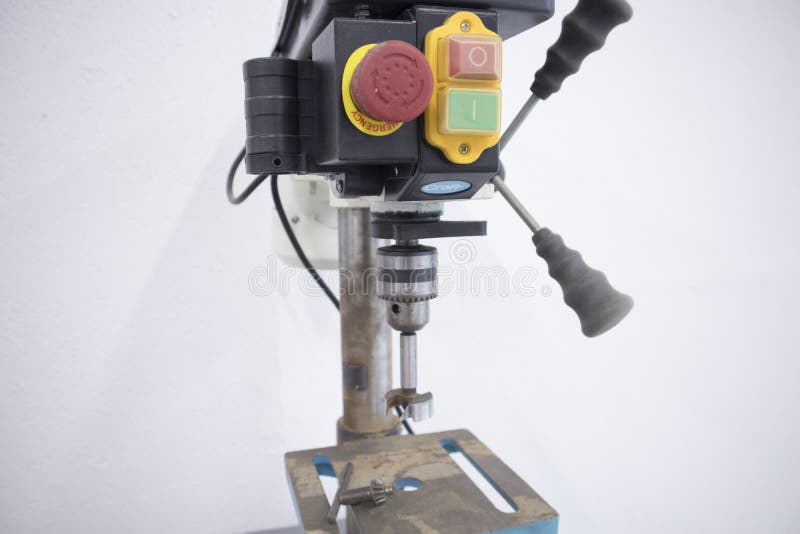 Vertical Drill Stand and on Off Switches Mounted on the Table Top Stock ...