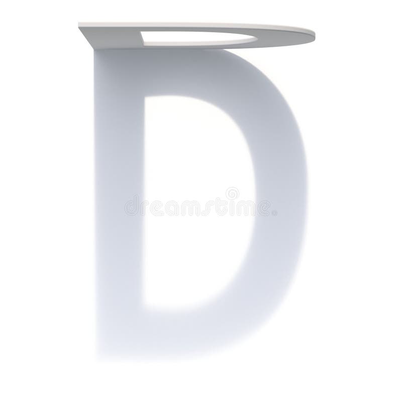 Vertical Drop Shadow Font Letter D 3D Stock Illustration - Illustration ...