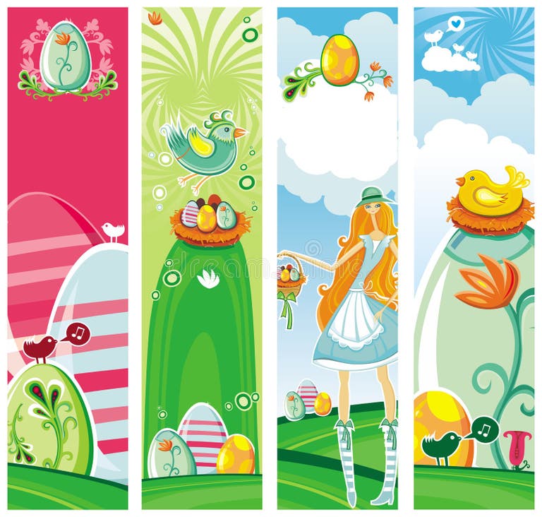 Vertical Easter Banners stock vector. Illustration of floral - 8377024