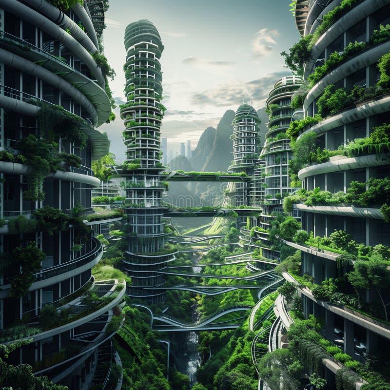 Vertical and Ecological Agriculture Stock Illustration - Illustration ...