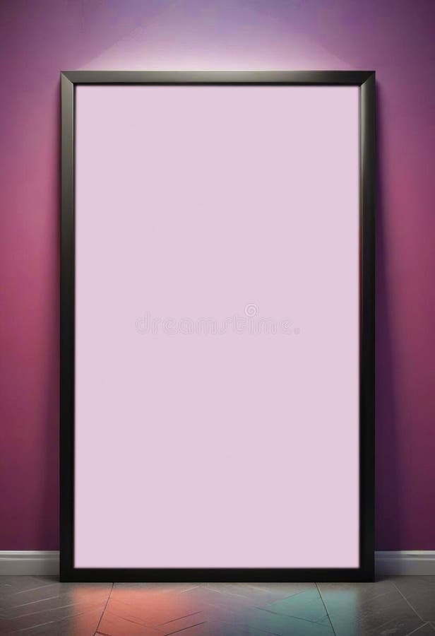 Vertical Empty Blank Frame Poster Close Up, Mock Up, 3d Render Stock ...