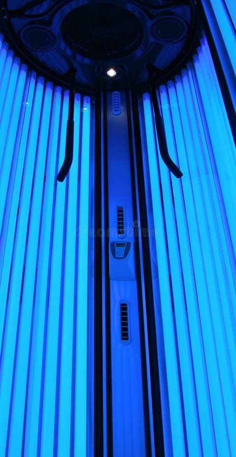 Vertical Empty Solarium Room with Blue Lighting Stock Image - Image of ...