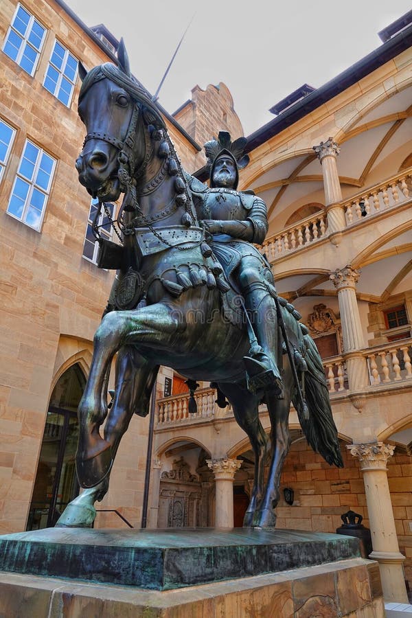 Vertical of Equestrian Statue of Duke Eberhard Im Bart in the Courtyard ...