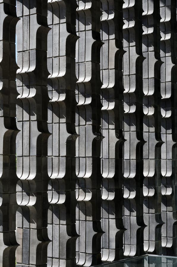 Vertical Extruded Brick Wall with Light Stock Image - Image of rough ...